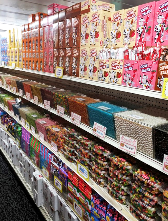 Cow Tales and classic candies share shelf space, proving some sweet traditions never go out of style.