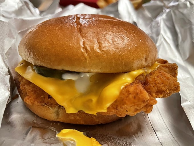 The spicy chicken sandwich, perfectly crispy and inviting, shows that classics never go out of style. Photo credit: McDonald's