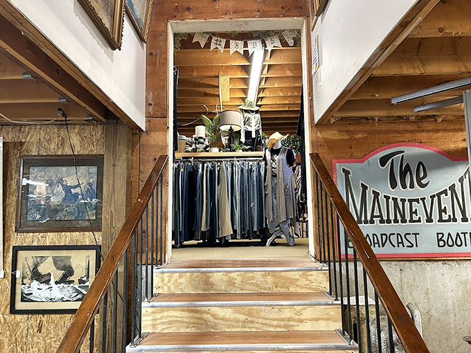 The Mainevent Broadcast Booth leads to what looks like a fashionista's time machine. Vintage threads as far as the eye can see! Photo credit: Fairfield Antique Mall