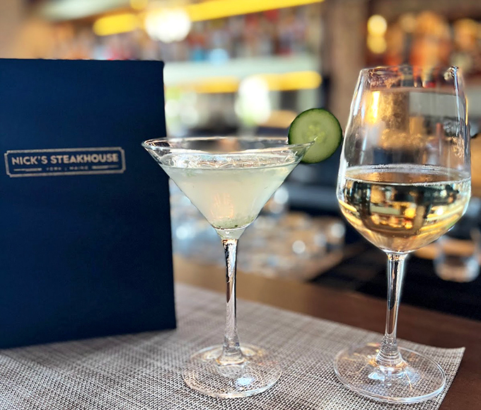 A perfectly chilled martini sits beside a glass of wine, like old friends catching up over dinner. Photo credit: Steve M (Steve M)