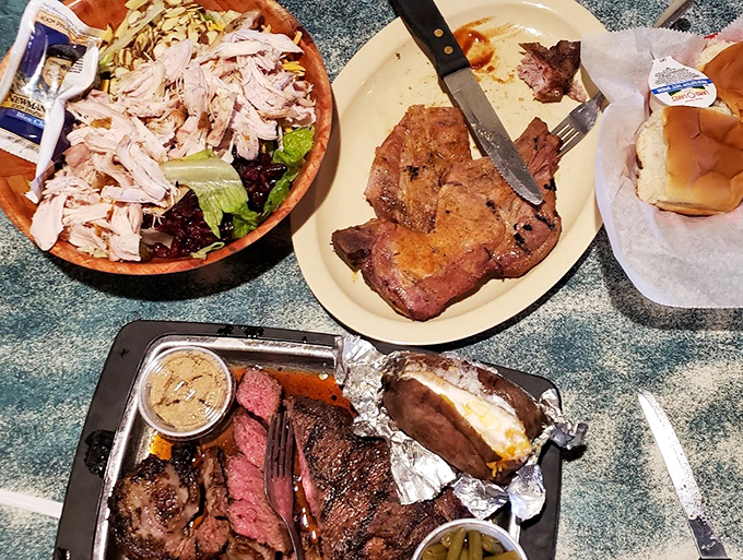The barbecue lover's version of "I'll have one of everything, please!" This spread is a carnivorous dream come true.