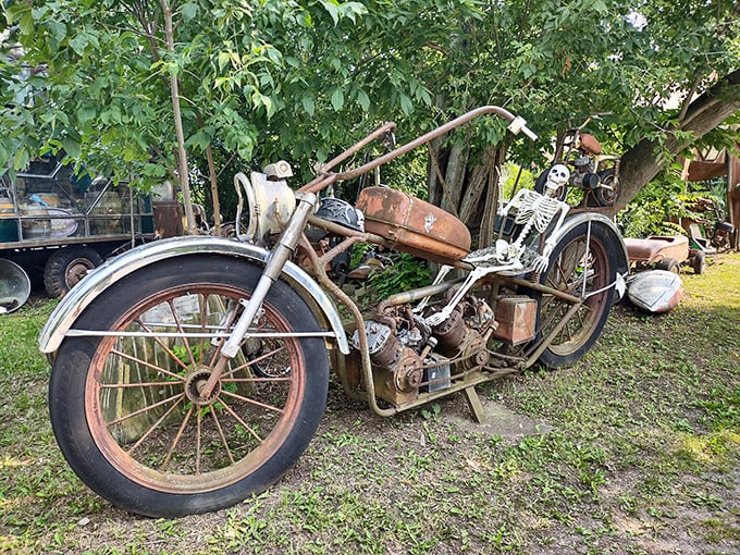 Who needs a Harley when you can have this beauty? This rusty ride proves that some bikes age like fine wine - or at least like an interesting cheese.