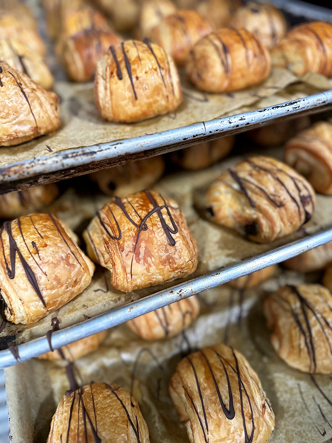 Tiny treasures of buttery bliss! These mini chocolate croissants prove that good things really do come in small packages. Resistance is futile.