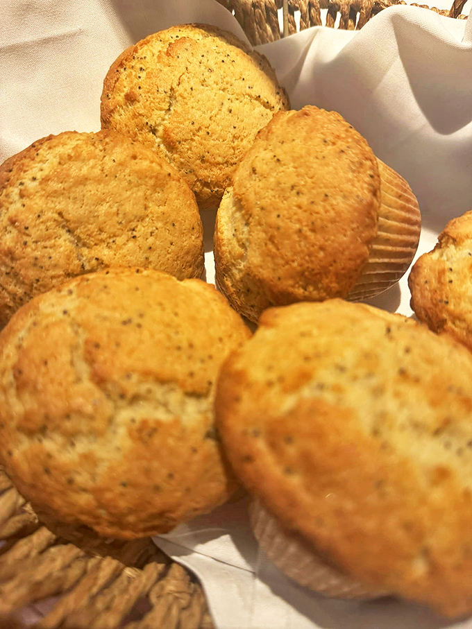 Poppy seed muffins lined up like little soldiers, ready to march straight into your breakfast plans.