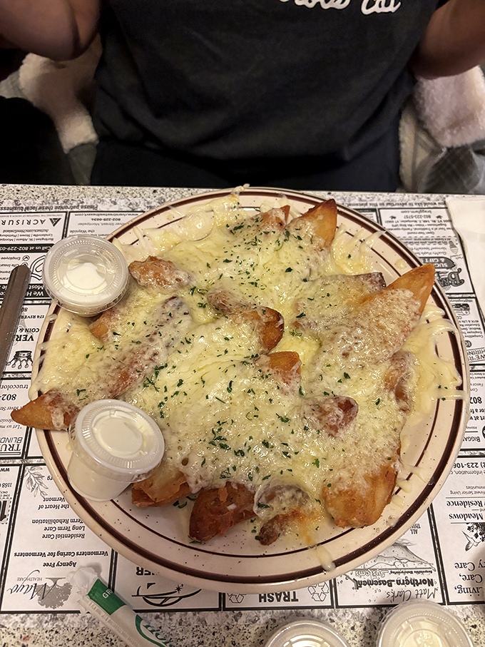 Potato skins: where "loaded" isn't just a description, it's a lifestyle choice. Cheese pulls for days, folks!