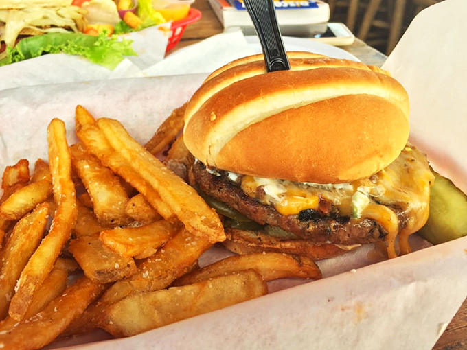 Beep beep! This burger's running away with the show. It's a hand-held flavor explosion that'll make you forget all about that wily coyote.