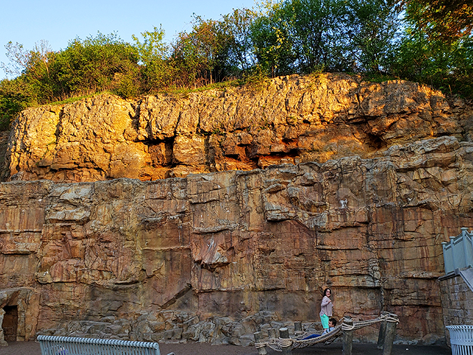Rocky road to adventure! This craggy wall isn't just eye candy &ndash; it's a vertical playground that would make even Tom Cruise's Mission Impossible stunts look tame.
