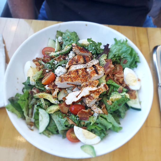 A salad so fresh and colorful, it could make a vegetarian forget about the lobster rolls. Almost.