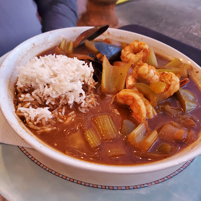 A treasure trove of oceanic delights! This stew is so packed with seafood, you'll wonder if Poseidon himself is in the kitchen.