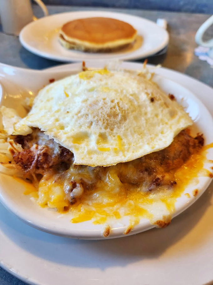 Where eggs meet their destiny atop a mountain of perfectly seasoned ingredients&mdash;breakfast nirvana achieved.