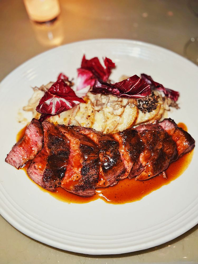 A perfectly cooked steak proves Scales isn't just about seafood, though the ocean view certainly adds to the experience. Photo credit: Sydney Y.