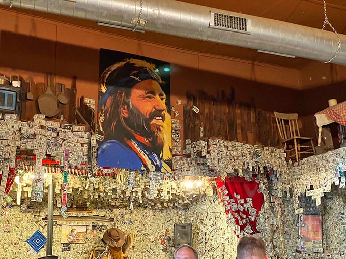 Dollar, dollar bills, y'all! This watering hole gives "putting your money where your mouth is" a whole new meaning.