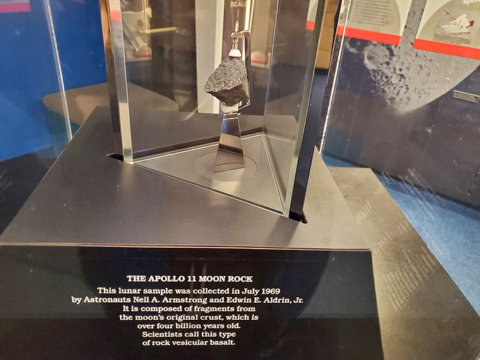 Talk about a rock-solid piece of history! This lunar sample is older than your grandma's famous fruitcake recipe.