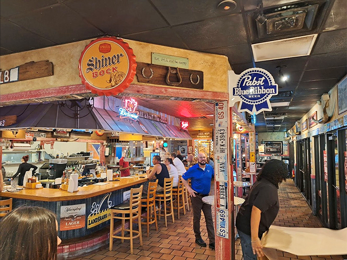 Where everybody knows your name... and your favorite brew! This bar is like Cheers, but with better lighting and more cowboy hats.