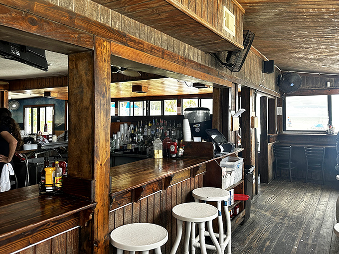 Wooden beams and rustic charm create the perfect backdrop for seafood feasts and vacation memories in equal measure.