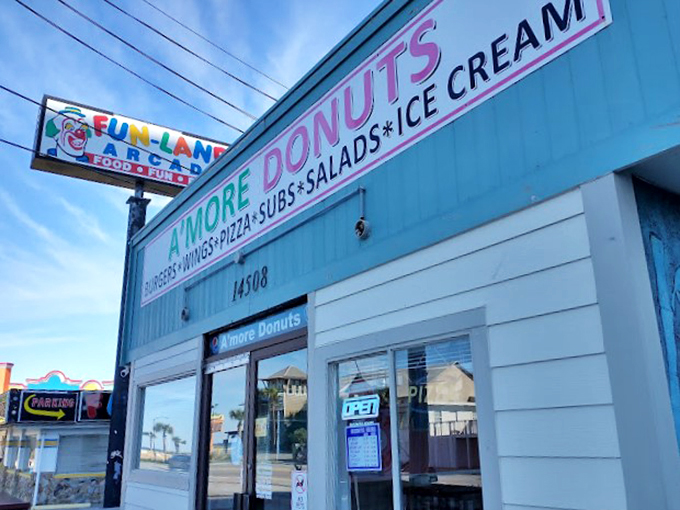 By day, a charming donut shop. By night, a beacon of hope for late-night snackers everywhere.
