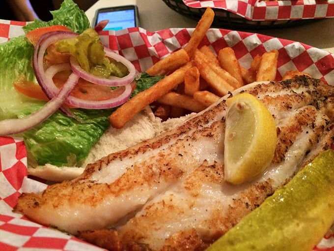 Forget chicken of the sea, this fish sandwich is the rockstar of the ocean. It's ready for its close-up! Photo credit: Deanna F.