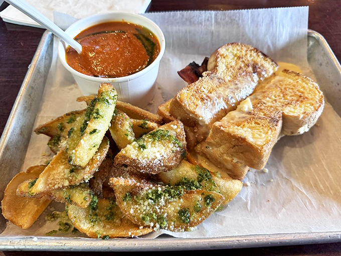 Grilled cheese living its best life. This sandwich has more layers than a Shakespeare play, and it's just as dramatic (in flavor).