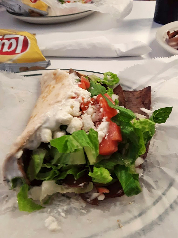 This gyro is so good, it might just make you believe in love at first bite. It's a flavor fiesta wrapped in a pillowy pita.