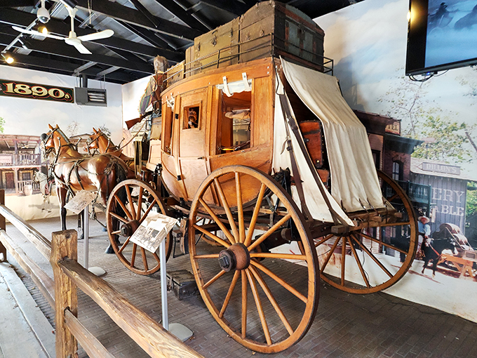 From horsepower to horse-drawn: This vintage stagecoach reminds us that road trips were an adventure long before GPS and cup holders.