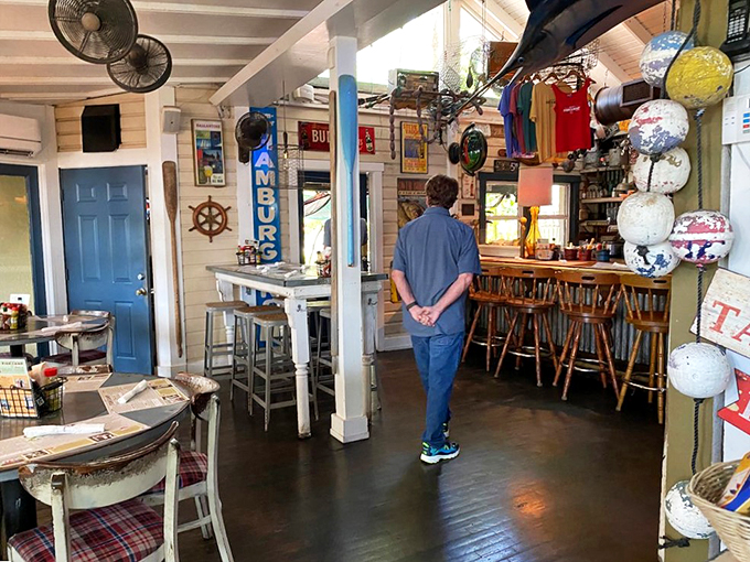 Belly up to this nautical bar! It's like stepping onto a quirky fishing boat, where the catch of the day is always a good time.