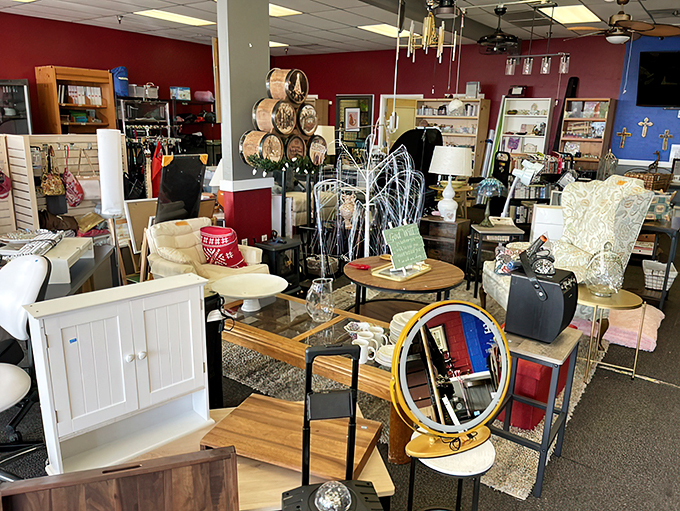 Vintage meets modern in this artfully arranged vignette, where every piece tells its own unique story.