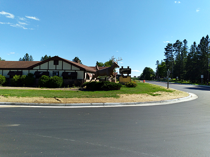 Rustic charm meets roadside attraction. Is that a giant deer? Nope, just your friendly neighborhood supper club welcoming you home.