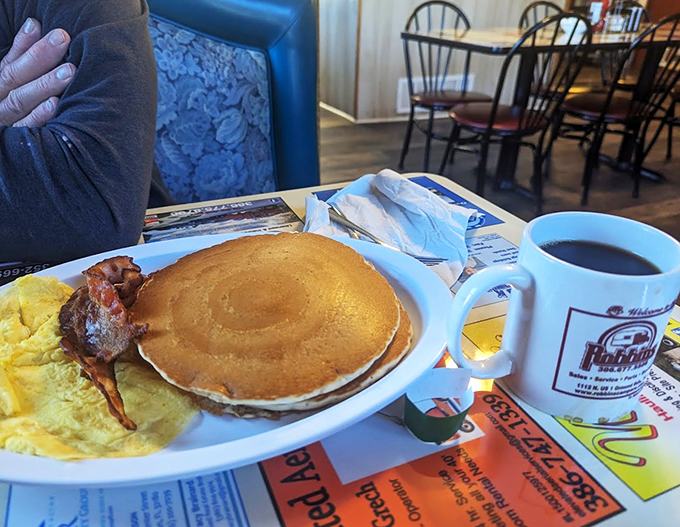 Pancakes fluffier than a cloud and coffee strong enough to wake the dead. Now that's how you start a day.