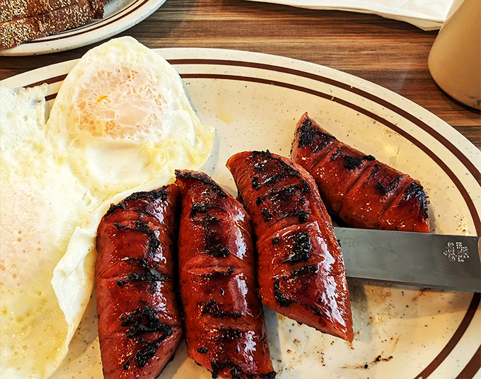 A classic duo that never goes out of style. These sausages and eggs are like the Starsky and Hutch of breakfast &ndash; unstoppable and utterly satisfying.