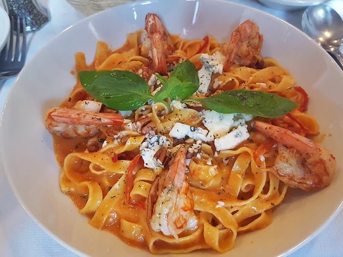 A seafood pasta that's more star-studded than the Oscars red carpet. Each bite is like a little taste of coastal paradise.