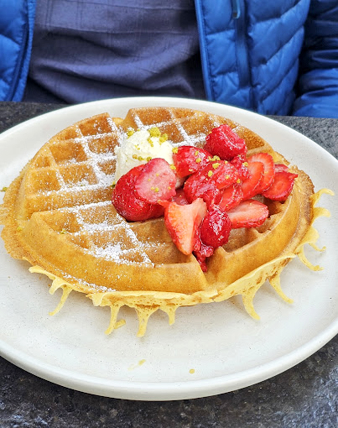 Grid of greatness: This waffle's perfect pockets are just begging to be filled with syrupy goodness.