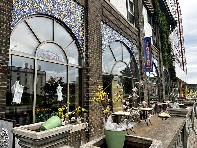 Where the arched windows frame a world of Persian culinary delights. No magic carpet needed! 