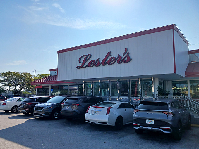 Lester's Diner: Open 24/7 for your late-night knish cravings. This Fort Lauderdale icon glows brighter than the Florida sun.