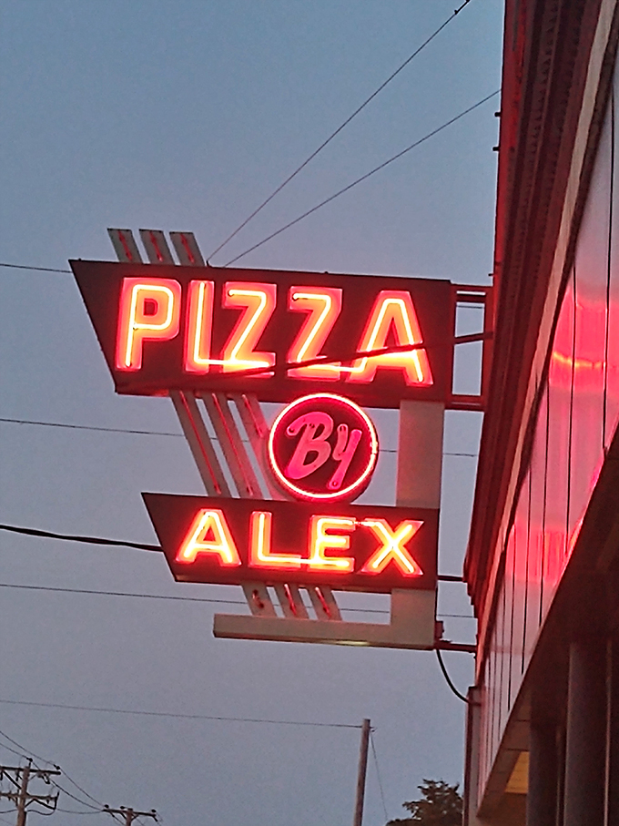 Forget the North Star - this neon beacon guides hungry souls to their cheesy destiny.