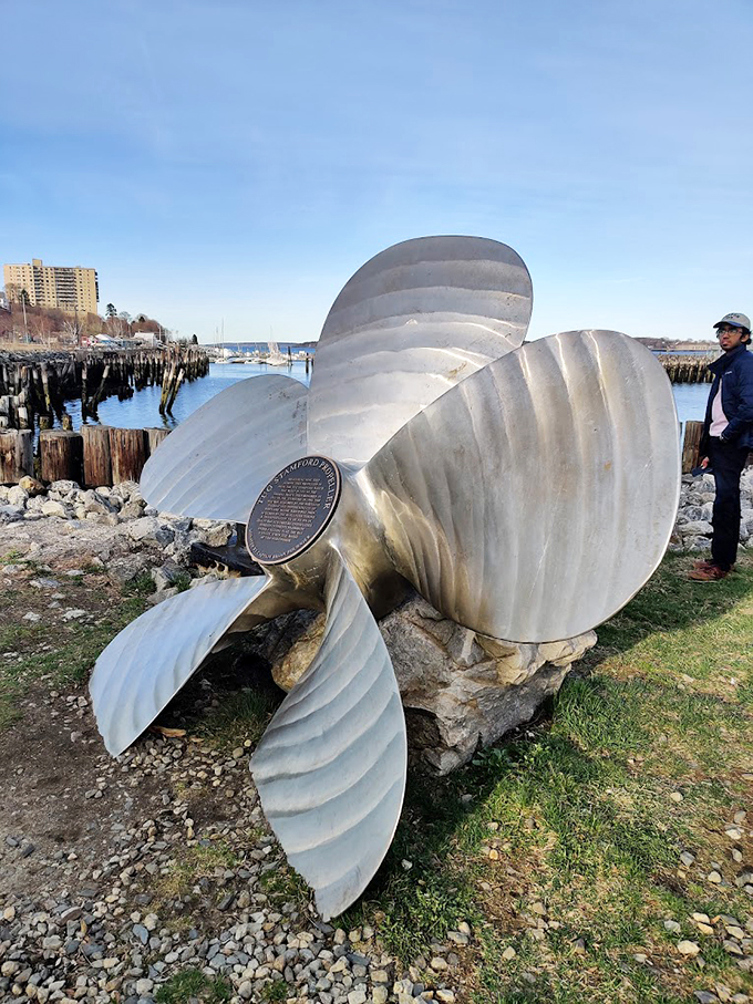 Holy propeller, Batman! This nautical giant isn't just for show - it's a testament to Portland's seafaring heritage and engineering prowess.