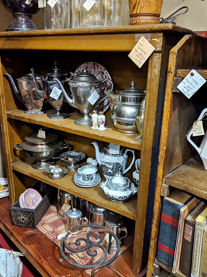Tea time just got an upgrade! These vintage pots and cups are screaming for a Mad Hatter-approved party.