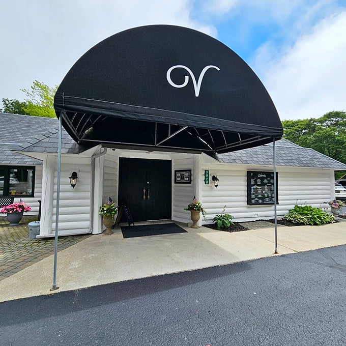 Dinner and a show? This restaurant's elegant awning promises a night of culinary theatrics that would make Gordon Ramsay applaud.