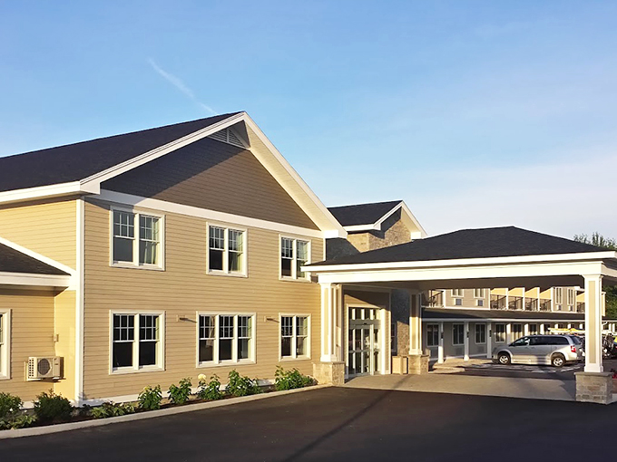 The Belfast Harbor Inn stands ready to welcome visitors with classic New England architecture and modern comfort. Photo credit: Belfast Harbor Inn