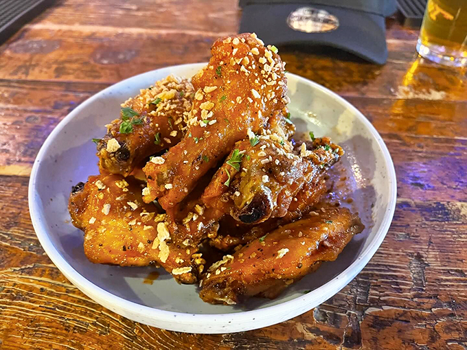 These wings aren't just garnished with crushed nuts - they're wearing their party clothes and ready to rock.
