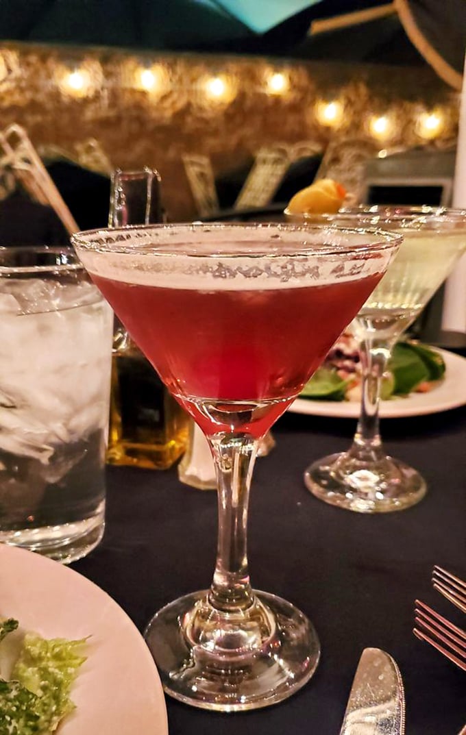 Raise a glass to the mixology marvel that is this ruby-red concoction. It's not just a drink; it's liquid artwork with a kick!