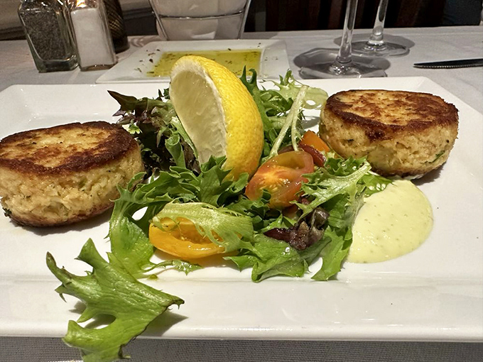 Golden-brown crab cakes that look like they just won first prize in a beauty contest - and taste even better. Photo credit: Mark G.