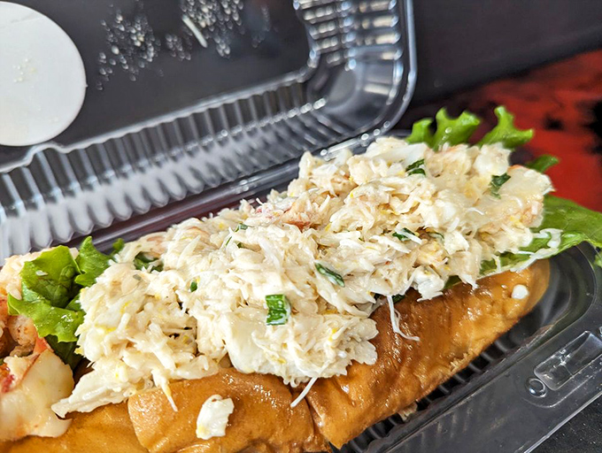 Pure Maine luxury: Chunks of fresh crab meat, perfectly dressed and ready for their close-up.