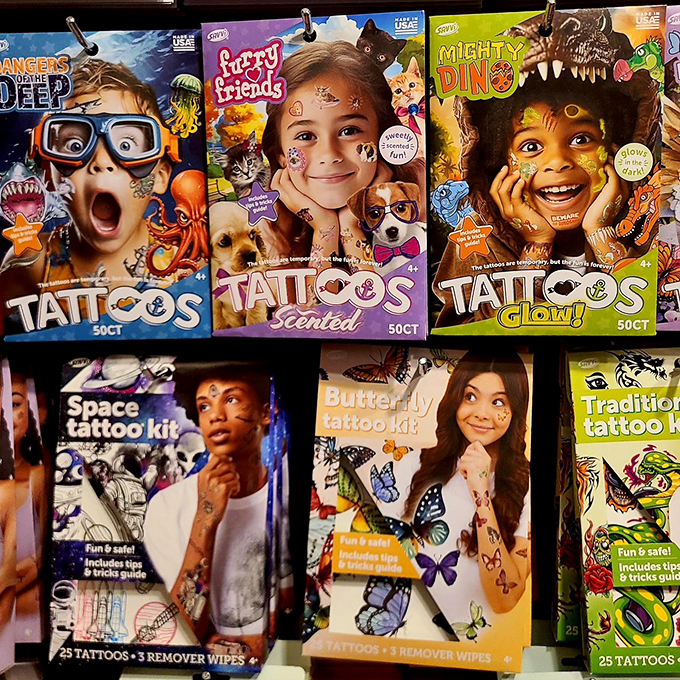 Temporary rebellion in a box! These tattoo kits let kids (and adventurous adults) try on wild personas without the lifetime commitment.