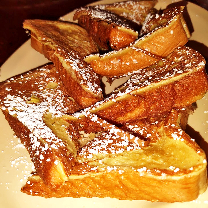 Toast of the town! This French toast is so decadent, it could make Marie Antoinette say, "Let them eat this instead of cake!"