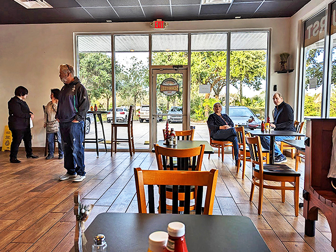 Gem&uuml;tlichkeit in Florida! Schnitzel Time's cozy interior transports you straight to a Bavarian bistro.