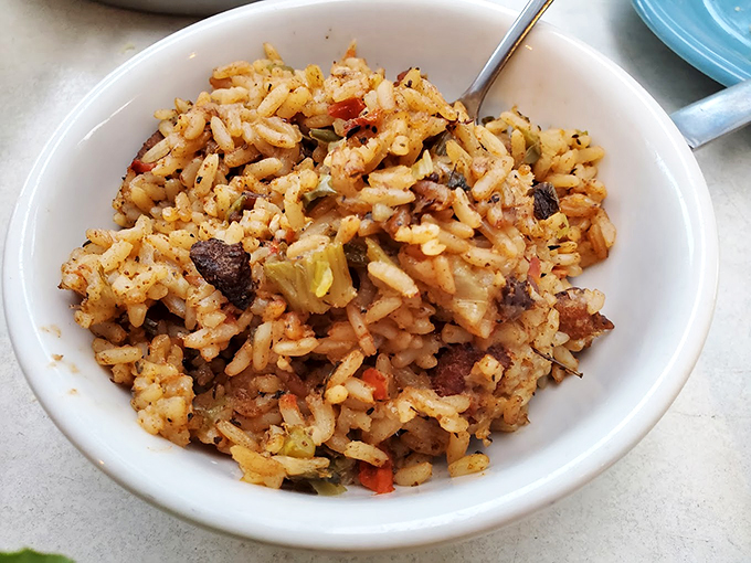 Rice, rice, baby! This jambalaya is a spicy symphony of flavors that'll make your taste buds do the Cajun two-step.