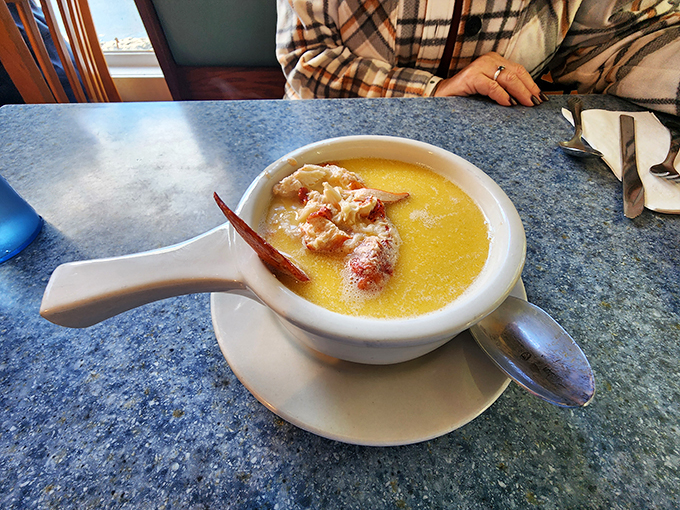 Liquid gold in a bowl! This lobster chowder is so rich, it might just solve all your problems… at least until the bowl is empty.