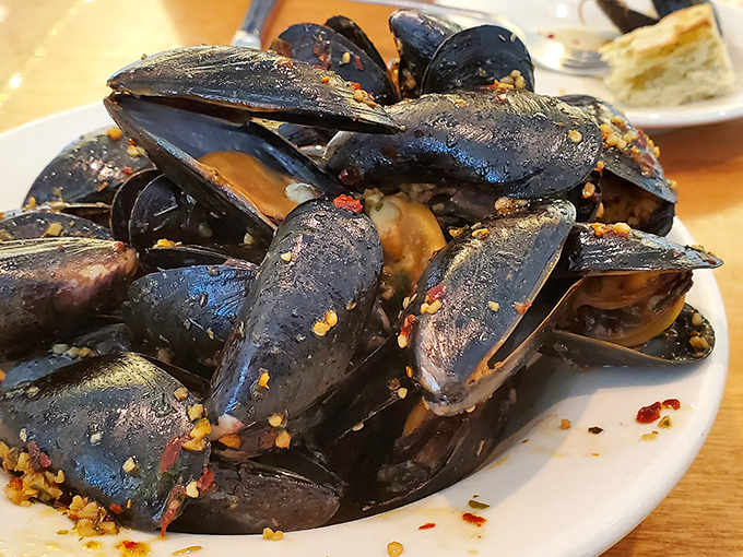 These mussels aren't just steamed, they're having a party in garlic and herbs that you'll want to crash. Photo credit: Aaron Stump