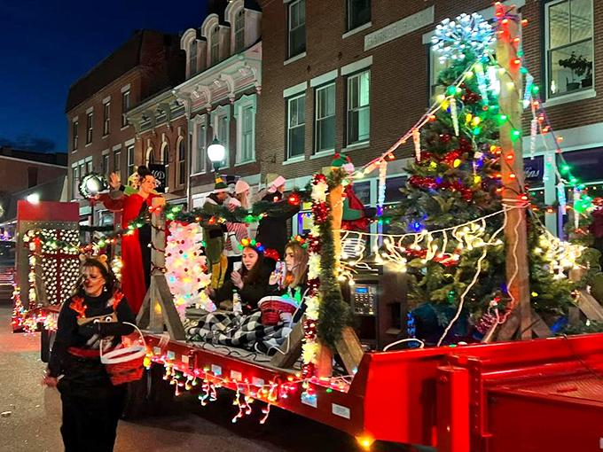 All aboard the holiday express! Gardiner's parade float is a mobile winter wonderland, spreading joy faster than you can say "Ho ho ho!"