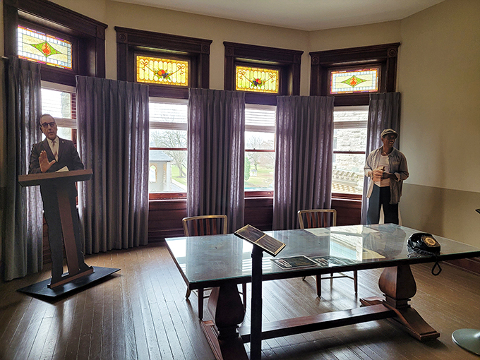 Face the parole board… if you dare. This room holds the power of freedom, just like in Andy and Red's world.